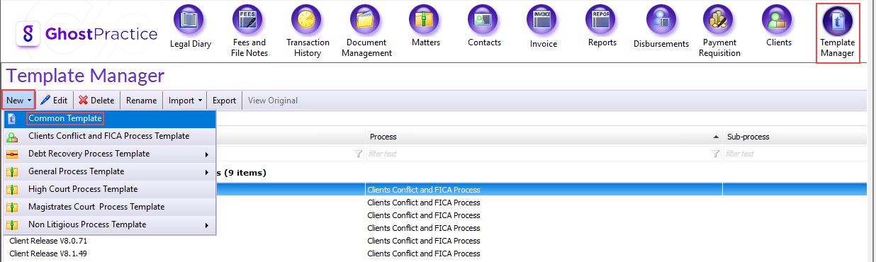 Template Manager Module – Dye & Durham South Africa